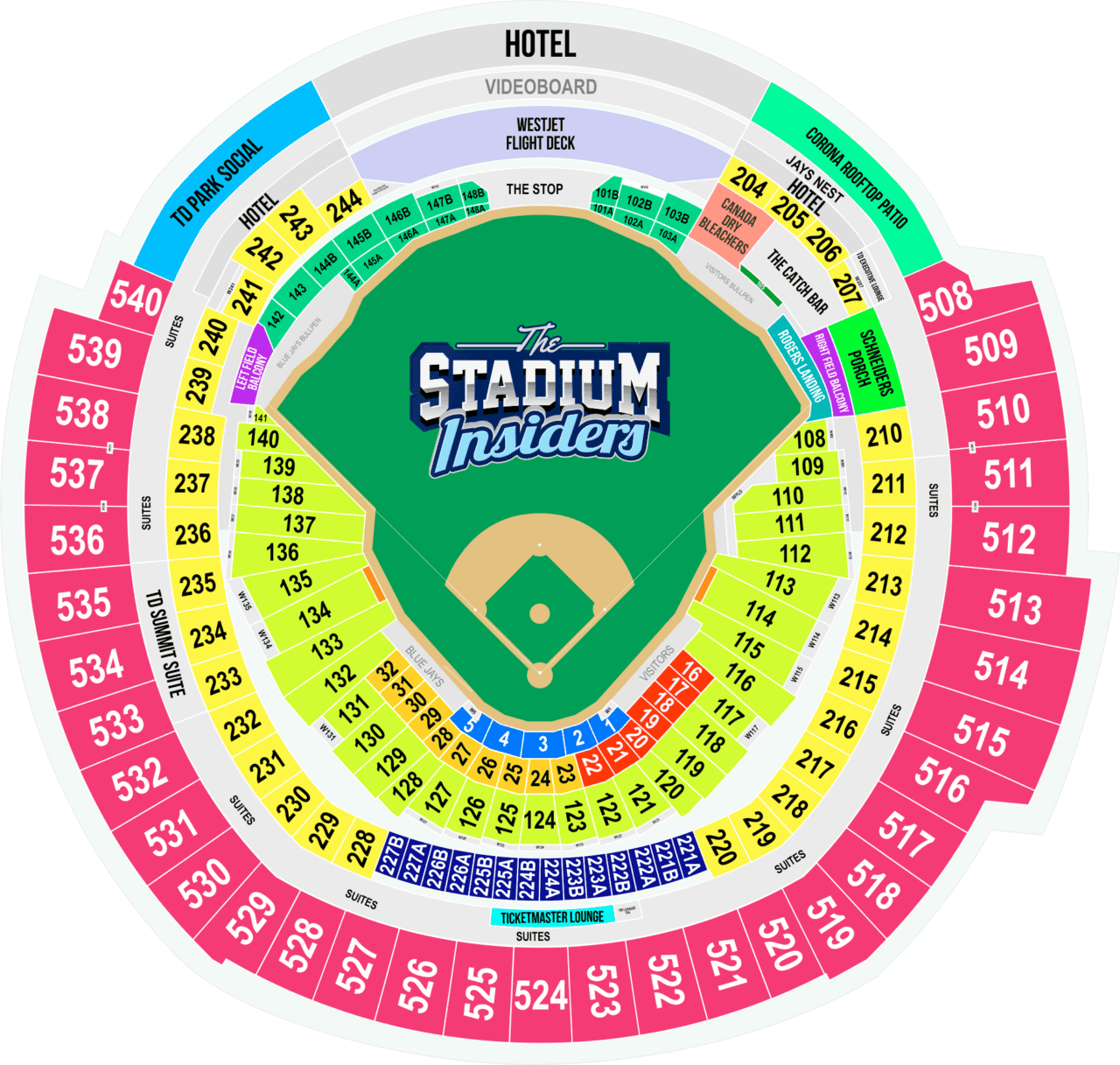 Toronto Blue Jays Seating Chart - The Stadium Insiders